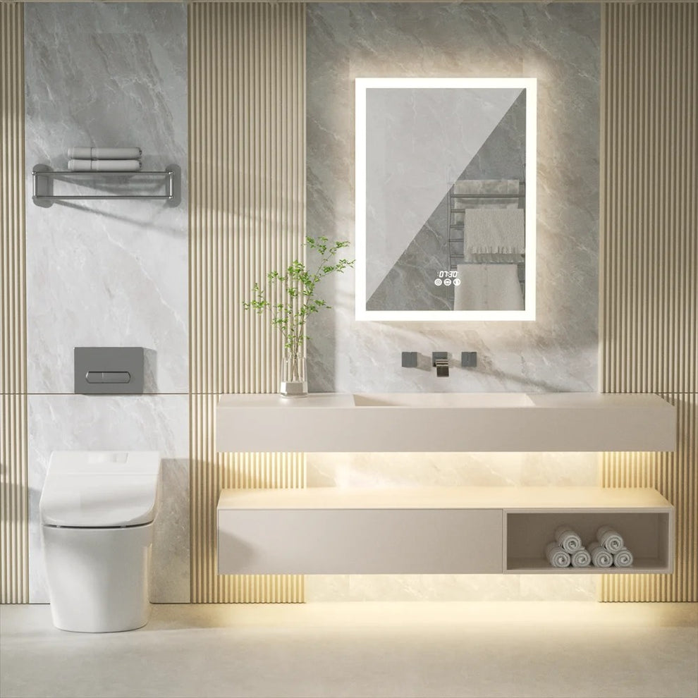 LED Bathroom Mirror Cabinet- Smart Storage & Digital Display – LED ...